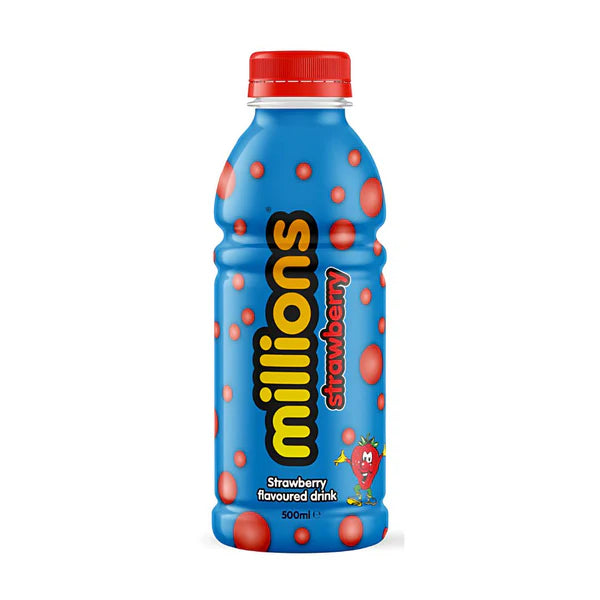 Millions Strawberry flavoured Drink 500ml -Case – Rainbow Sweets Ltd